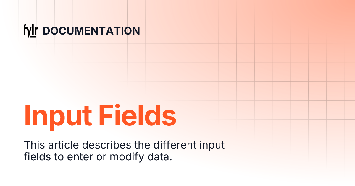 Input Fields | DOCUMENTATION