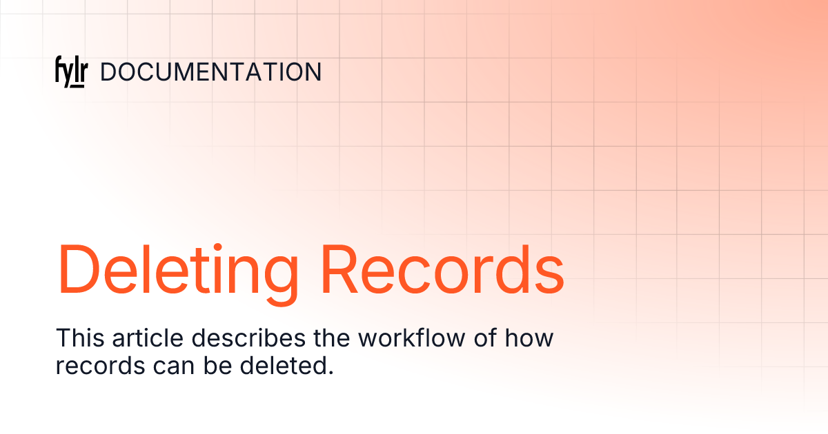 Deleting Records | DOCUMENTATION